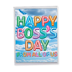 The Best Card Company - 1 Big Thank You Card from Group (8.5 x 11 Inch) - Gratitude Greeting from All of Us - Inflated Messages J5651ZBOG-US