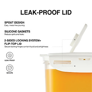 LocknLock Aqua Fridge Door Water Jug with Handle BPA Free Plastic Pitcher with Flip Top Lid Perfect for Making Teas and Juices, 2 Quarts, Ivory