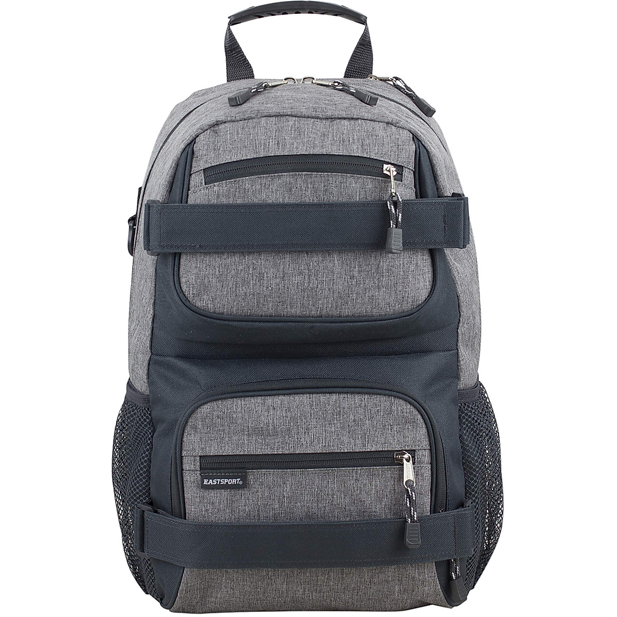 Eastsport Travel Skateboard Backpack Double Strap Laptop Bag Multi-Sport Design for Men and Women, Graystone Chambray