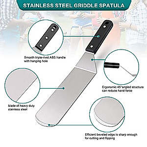 Leonyo Griddle Accessories Set of 20, Stainless Steel Grill Accessories Kit with Metal Spatula, 13" & 9" Melting Dome, Burger Grill Press, Professional Hibachi Grilling Tool for Flat Top, Outdoor BBQ