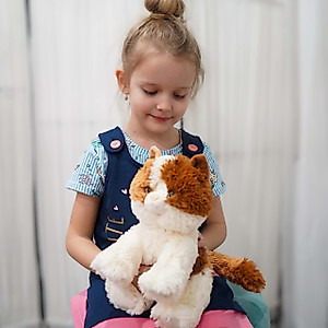 WEGEDU Tabby Kitten Cat Stuffed Animal - Calico Kitty Plush Toy for Kids and Babies, Bedtime and Birthday Gift, 14.6 inches