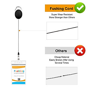 Fushing 20Pcs Retractable ID Badge Holders ID Badge Reels with Clip Retractable Badge Holders for Office Worker Doctor Nurse (Black)