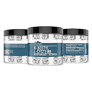 Earthborn Elements NAC N-Acetyl L-Cysteine 200 Capsules, Pure & Undiluted, No Additives