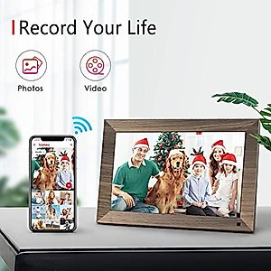 10.1 WiFi Digital Photo Frame, Canupdog IPS Touch Screen Smart Cloud Photo Frame with 16GB Storage, Wall Mountable, Auto-Rotate, Motion Sensor, Share Photos via Frameo App