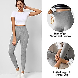 Black Cotton Leggings for Women, High Waisted Workout Leggings Depot Tummy Control Tights for Women Running Yoga Pants