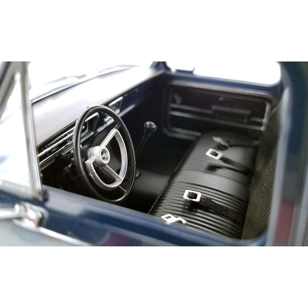 1970 Ford F-350 Ramp Truck Dark Blue with White Stripes Cobra Powered by Ford 1/18 Diecast Model Car by ACME A1801405