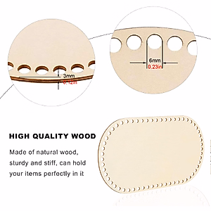 Yayatty 5 PCS Wooden Basket Bottom, Oval Crochet Knitting Basket Wood Base Shaper for DIY Basket Craft Weaving Making Supplies