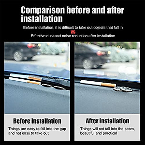 Miytsya Car Rubber Seal Protector Guard Strip, 5.3Ft Universal Car Slit Windshield Trim Strip, Dashboard Panel Sound Insulation Adhesive Strips, Suitable for Cars,Trucks, Boats, RVs (Black)