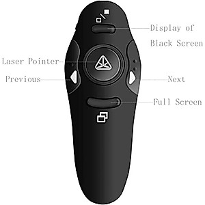 RF 2.4GHz Wireless Presenter Remote Presentation USB Control PowerPoint PPT Clicker PowerPoint Presentation Clicker PPT Remote Control Laser Pointer Slide Advancer Support Mac