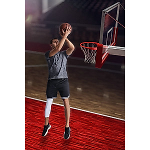 The New Men's Basketball single leg tight sports pants 3/4 One Leg Compression Pants Athletic Base Layer Underwear (Medium, White-1)