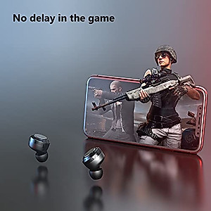 Lopeceal Wireless Earbuds Bluetooth Earbuds Headphones 5.0 Sports Headsets in-Ear Stereo with Digital LED Power Charge Box Noise Cancelling for Workout Home Office Running Black