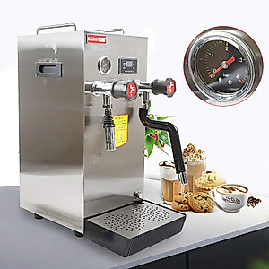 YIYIONCE Commercial Steam Milk Frother Electric Milk Foam Machine 2.1 Gal Milk Steamer with Double Boiler&360 ° Rotating Steam Bar Coffee Foam Maker for Bar Coffee Shop Dessert Shop| US STOCK