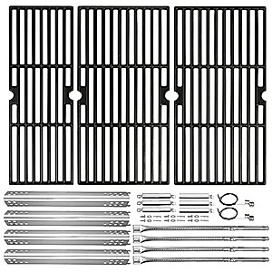 Hisencn Grill Replacement Parts for Charbroil Performance 475 4 Burner 463347017 463377319 463376017 463335517 463342119 463347418 G470-5200-W1 Burner G470-0004-W1A Heat Plates and Cooking Grates