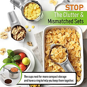 Spring Chef - Stainless Steel Measuring Cups, Kitchen Tools with Easy to Read Markings for Measuring Dry or Liquid Ingredients, Set of 7