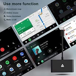 WQQBFF Wireless Android Auto Car Adapter，Android Phones Converts Wired Android Auto to Wireless - Direct Plug-in Type-c Adapter， Android Auto Wireless Adapter AI Box for Car with OEM（Black）