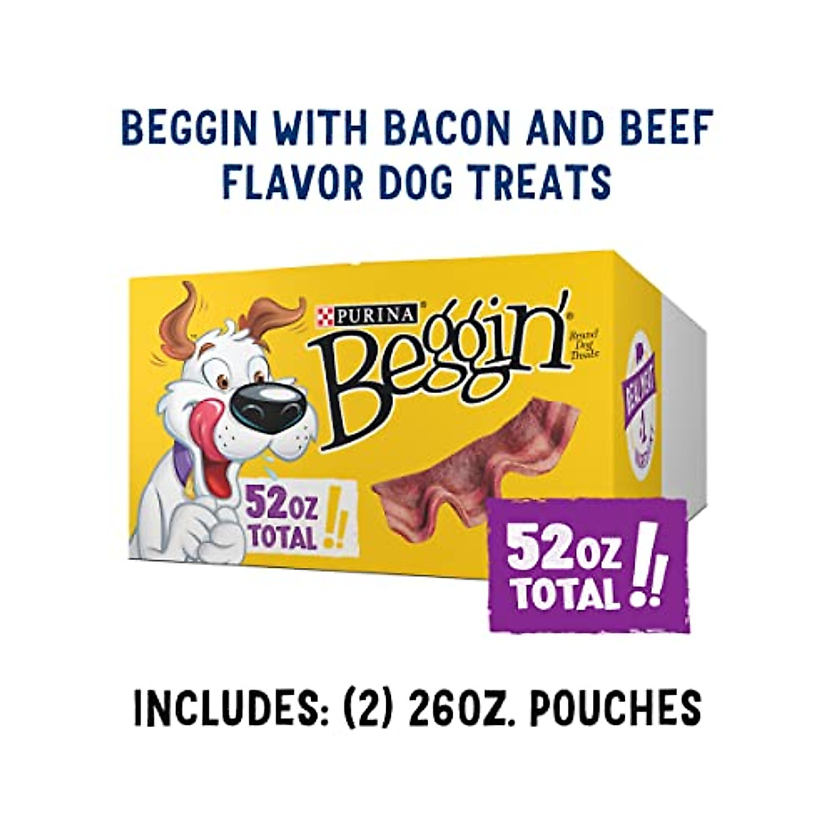 Purina Beggin' Strips With Real Meat Dog Treats With Bacon And Beef Flavors - (2) 26 OZ. Pouches
