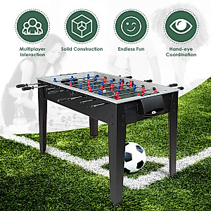 Giantex Foosball Table, Wooden Soccer Table Game w/Footballs, Suit for 4 Players, Competition Size Table Football for Kids, Adults, Football Table for Game Room, Arcades (48 inch, Black)