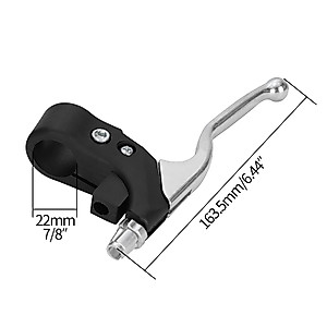 RUTU 7/8" Aluminum Left Brake Lever - 22mm Universal Motorcycle Brake Lever - Compatible with CRF XR 80 100 CRF80 XR200 SSR 125cc Roketa Baja Moped Pit Dirt Motor Bike Motocross