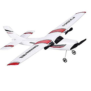 RC Plane Remote Control Airplane - PLRB Toys 2.4Ghz 2 Channels DIY RC Airplane Radio Control Cessna 182 Aircraft EPP Foam Glider Toys (Two Batteries)