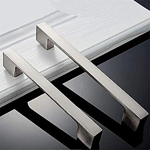 LMZJLU 10-Pack Cabinet Drawer Pulls Bathroom Cabinet Hardware Drawer Pulls Brushed Nickel Kitchen Hardware for Cabinet Bar Handle Pull - 128mm/ 5.04'' Hole Centers