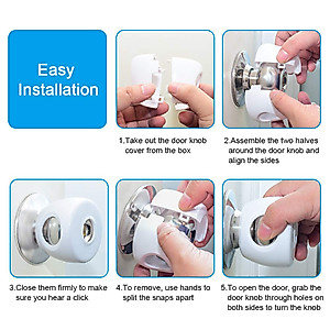 SHINY HANDLES Door Knob Covers Babyproof 2 Pack，Baby Safety Door Handle Covers,Door Knob Safety Cover for Toddlers