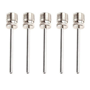 PULABO Inflating Pump Needle Adaptor American Metal Gas for Sport Football Basketball Soccer Ball 3pcsd and Popular Convenient, Silver, One Size