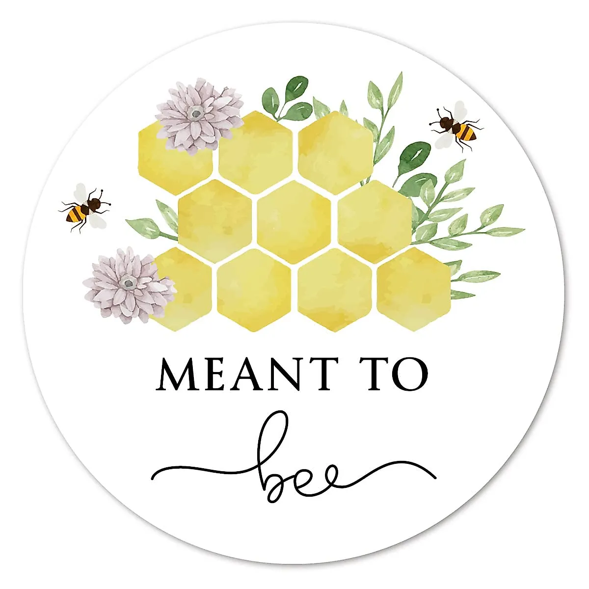 Bee Meant to Bee Stickers, 1 Inch Mint to Be Wedding Party Favor Sticker Labels, 120-Pack