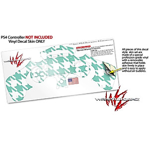 WraptorSkinz Skin Compatible with Sony PS4 Dualshock Controller PlayStation 4 Original Slim and Pro Houndstooth Seafoam Green (Controller NOT Included)