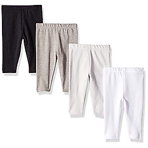 Hanes Baby Leggings, Ultimate Flexy Knit Pants Boys & Girls, 3-Pack, Grey, 0-6 Months