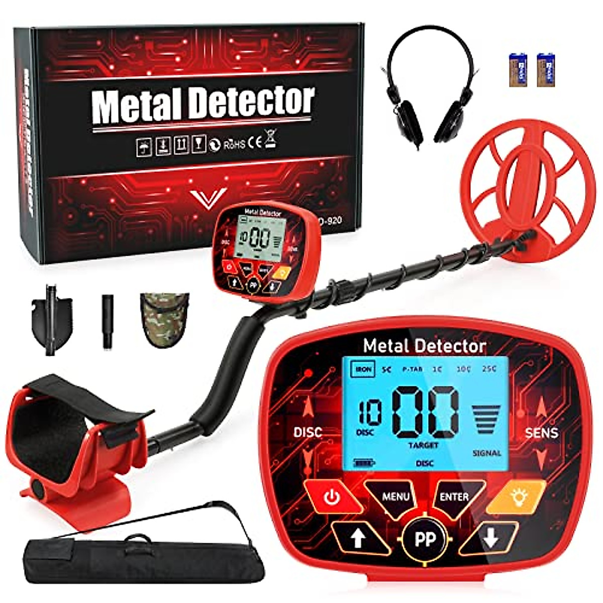 Metal Detectors for Adults Waterproof Professional Higher Accuracy Gold Detector with LCD Display, Advanced DSP Chip 10" Coil Gifts for Men Dad Father