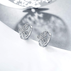 WINNNICACA Celtic Knot Earrings 925 Sterling Silver Infinity Cross Huggie Hoop Earrings for Women Good Luck Celtic Jewelry Irish Gifts for Women Her Daughter Friend Birthday Gifts