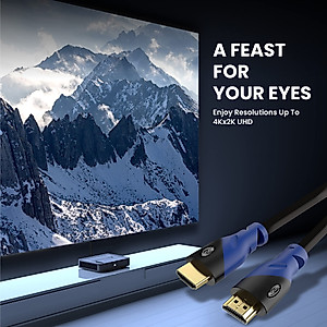 AURUM CABLES 4K HDMI Cable 40ft Long 2 Pack, 4K@60Hz High Speed HDMI Cord with Ethernet, Supports UHD Resolution, ARC, 3D, CL3 Certified - Compatible with HDTV, PC, Laptop, PS3, Xbox, Blu-ray