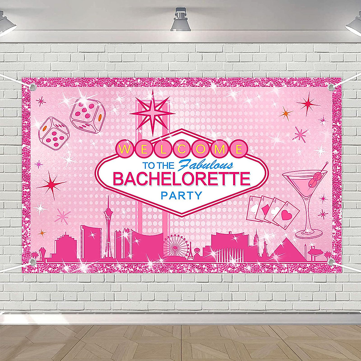 Avezano Las Vegas Bachelorette Backdrop Welcome Tofabulous Las Vegas Bachelorette Party Decorations Banner Pink Casino Casino Theme Prom Bachelorette Banner Supplies Props 70.8 x 43.3 Inch