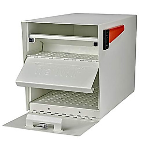 Mail Boss 7107 Curbside Locking Security Mailbox, Cream White