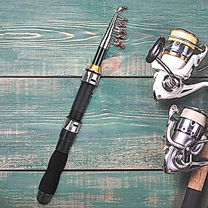 OUKENS Fishing Rods and Accessories Fishing Rod, Small Sea Pole Portable Short Pole Ice Fishing Rod Mini Sea Fishing