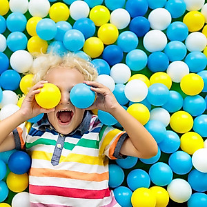 YUFUL Star Ball Pit Balls - Pack of 200 Non-Toxic Soft Plastic Balls for Kids, BPA & Phthalate Free, Crush Proof Suitable for Ages 1-5. Ideal for Parties, Pools, Tents and More (200 Balls)