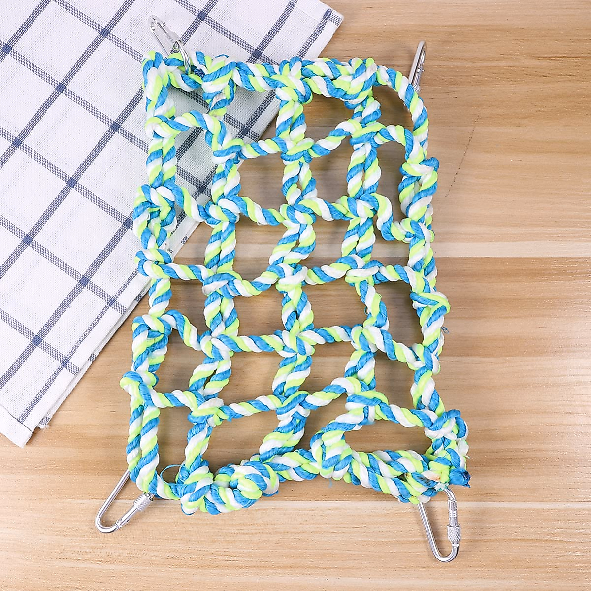 TEHAUX Rat Cage Accessories Toy for Parrots Ferret Hammock for Cage Small Animal Rope Net Ferret Climbing Rope Net Swing Toy for Parrot Bird Toys Parrot Toys Hamster Toys Pet Hammock Net