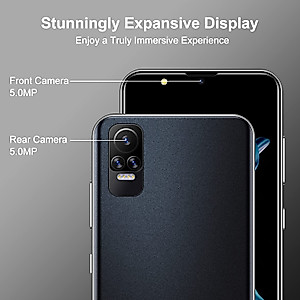 Xgody Unlocked Cell Phones V40, 6 Inch IPS Screen Smartphones, Android 10 OS Dual SIM Cheap Mobile Phone, Quad Core 2GB+16GB, Dual 5MP+5MP Camera, 3000mAh Battery, Face ID Smart Phone (Black)