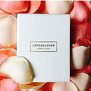 LOVE&CLOVER Earrings for women dangling, Crystal Drop Dangle Earrings Elliptical Ring Teardrop Women Wedding Gift Rose Gold (BLACK)