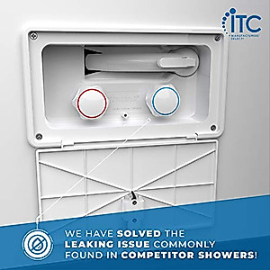 ITC Fontana RV or Boat Exterior Shower Box Kit Faucet with Shower Head (Locking Door Assembly - White with 5' Hose)