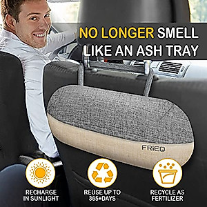 FRiEQ Car Air Freshener, 100% Activated Bamboo Charcoal Air Purifying Bag | Lasts 365+ Days | Fragrance-Free Deodorizer - Absorb Smoke Smell and Bad Odors