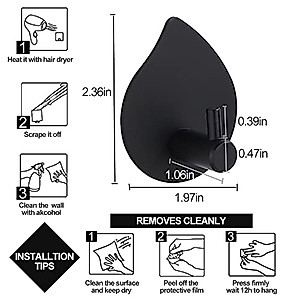 Jasonandiris Adhesive Hooks Heavy Duty Wall Hooks Waterproof Stainless Steel Hooks for Hanging Coat, Hat,Towel Robe Hook Rack Wall Mount- Bathroom and Bedroom Wall Hangers 4-Packs