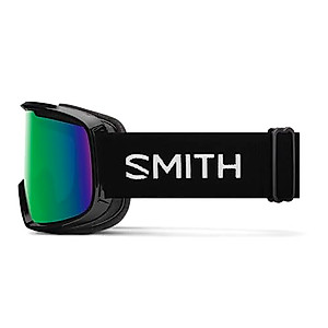 SMITH Frontier Goggles with Carbonic-x Lens – Performance Snowsports Goggles with Replaceable Lens for Skiing & Snowboarding – for Men & Women – Black + Green Sol-X Mirror Lens