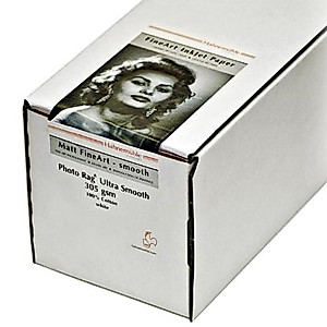 Hahnemuhle Photo Rag, 100 % Rag, Ultra Smooth, White Matte Inkjet Paper, 305 gsm, 44" x 49' Roll, 3" Core
