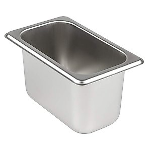 Update International STP-114 S/Steam Table Pan, Ninth Size, 4 in Deep, 18-8 Stainless Steel AISI-304