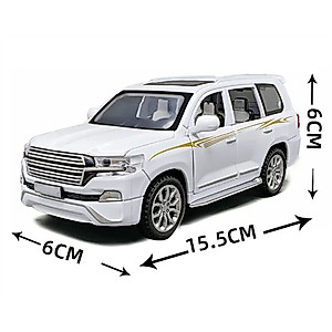 Car Diecast Model Alloy Car Model Diecast Metal Toy Vehicles Car Model Collection Simulation Children Gift 1/32 for Toyota for Land Cruiser for Prado (Color : White)
