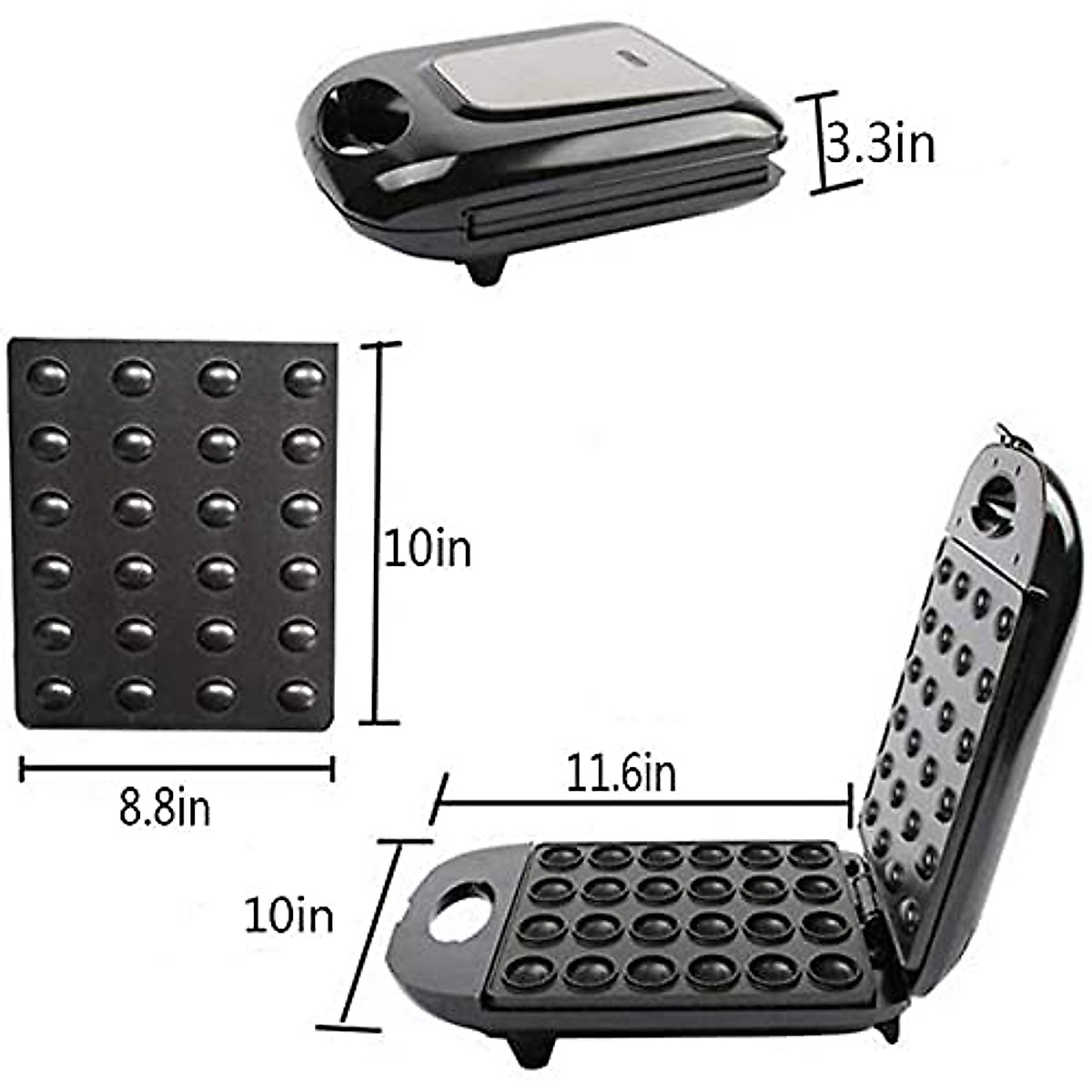 zaizai Electric Walnut Cake Maker, Automatic Mini Nut Waffle Bread Machine Sandwich Iron,Toaster Baking Breakfast Pan Oven