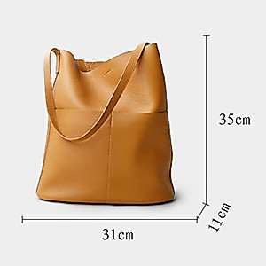 WPYYI Women Shoulder Bag Casual Female Totes Bag Women Leather Handbags Large Capacity (Color : Orange, Size : 35x31cm)