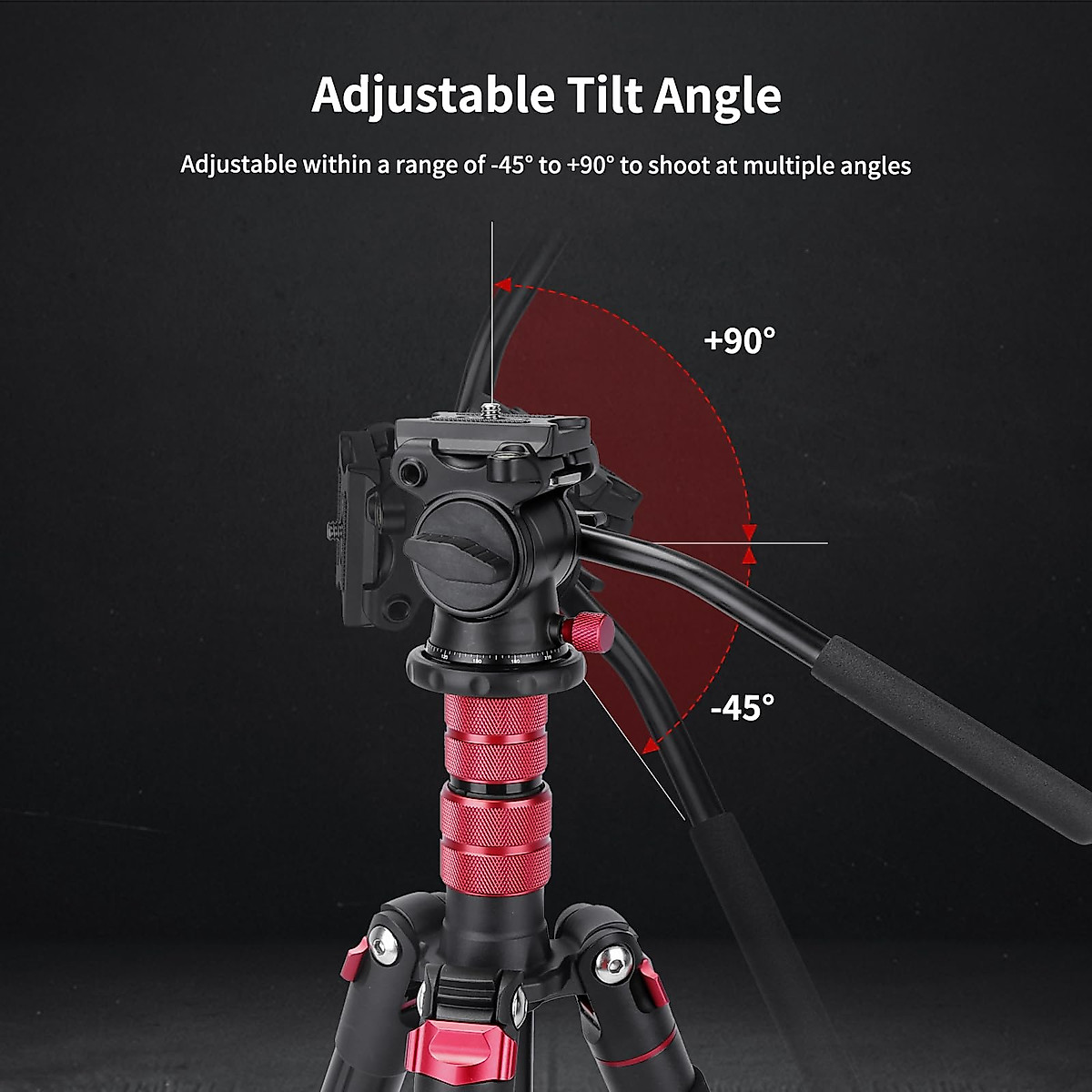 Avella Tripod Fluid Head Pan Tilt Head with Arca Type Quick Release Plate and Handle, Metal Panorama Head with Scaled Base for Compact Video Camera DSLR Camera, Load up to 6.6lb, V502