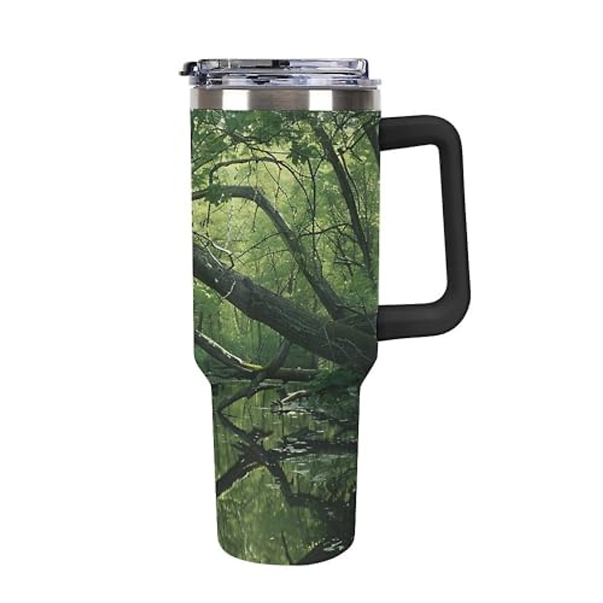 An Ancient Swamp Insulated Stainless Steel Travel Mug, 40 Oz Tumbler with Handle And Straw Double-Wall Vacuum Coffee Cup, Leak-Proof Lid, Keeps Drinks Hot/Cold for Hours